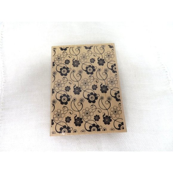 STAMPABILITIES | Other | Large Swirly Floral Background Rubber Stamp ...